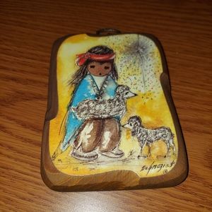 DeGrazia | Art | Ted Degrazia Vintage Art Wood Plaque Two Little Lambs ...